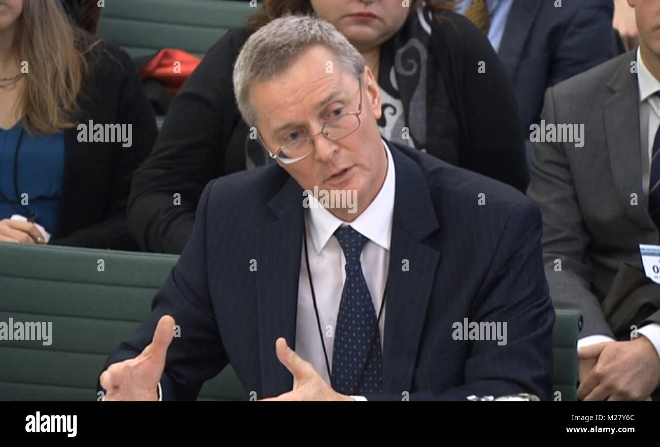 Richard Adam answering questions at a joint hearing of the Commons ...