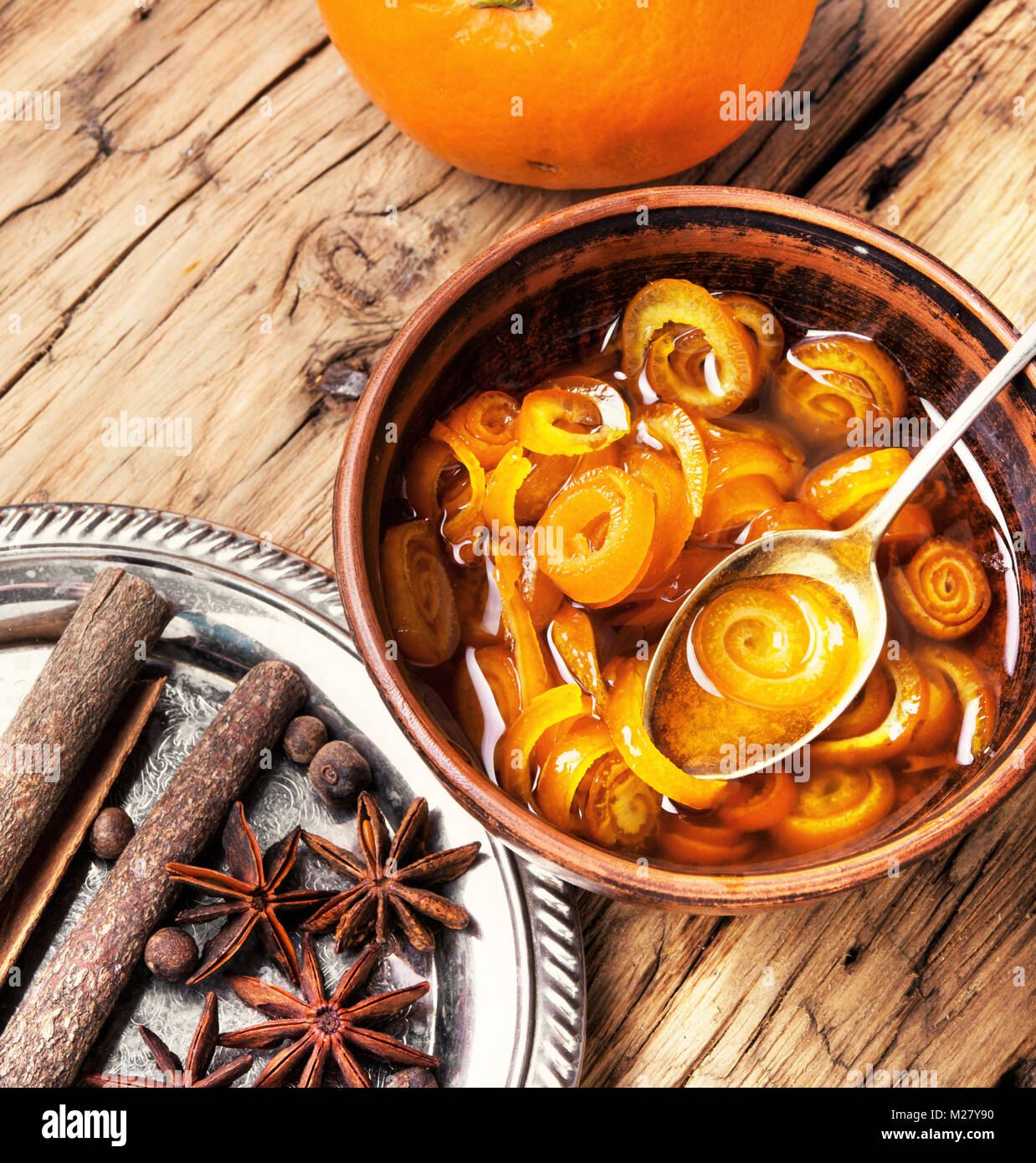 Citrus jelly, homemade jam from orange with spices Stock Photo - Alamy