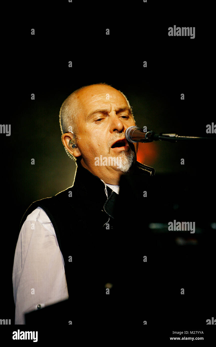 The English singer-songwriter and musician Peter Gabriel performs a ...