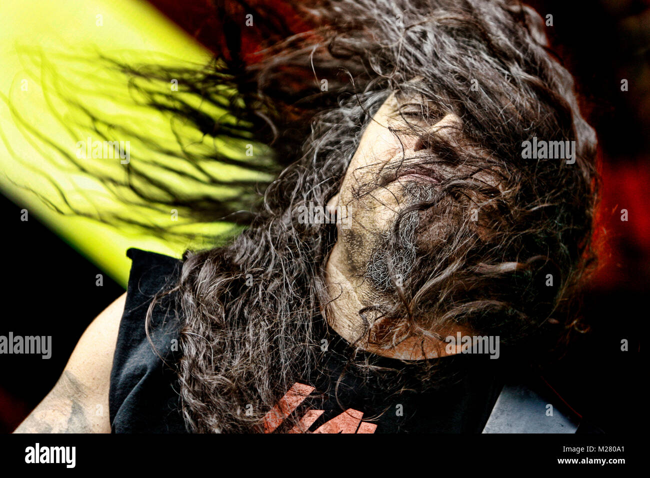 The American trash metal band Slayer performs a live concert at the ...