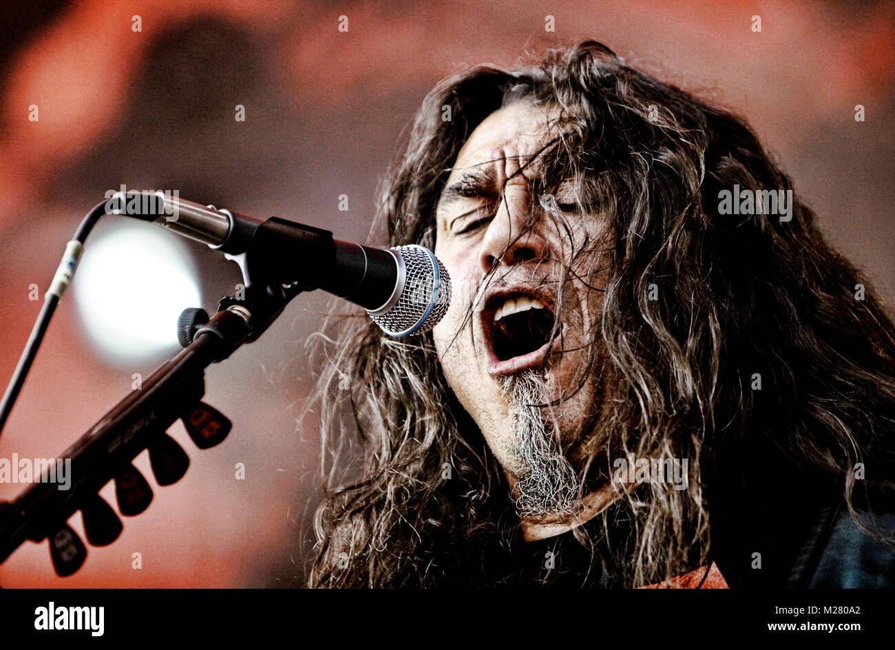 The American trash metal band Slayer performs a live concert at the ...