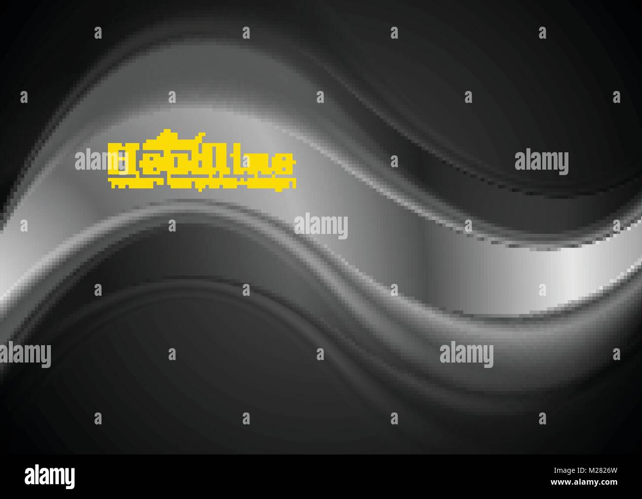 Abstract silver wave on black background. Vector illustration Stock ...