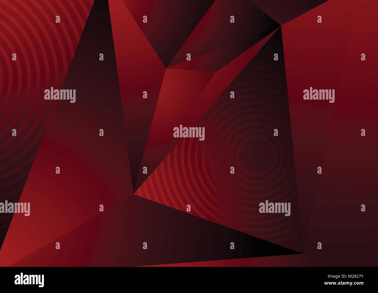 Dark red abstract concept polygonal tech background. Vector digital art ...