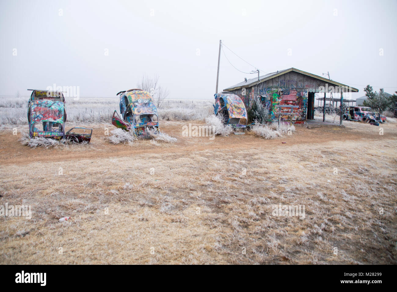 A view of VW Slug Bug Ranch in Conway, Texas off Route 66 Stock Photo ...