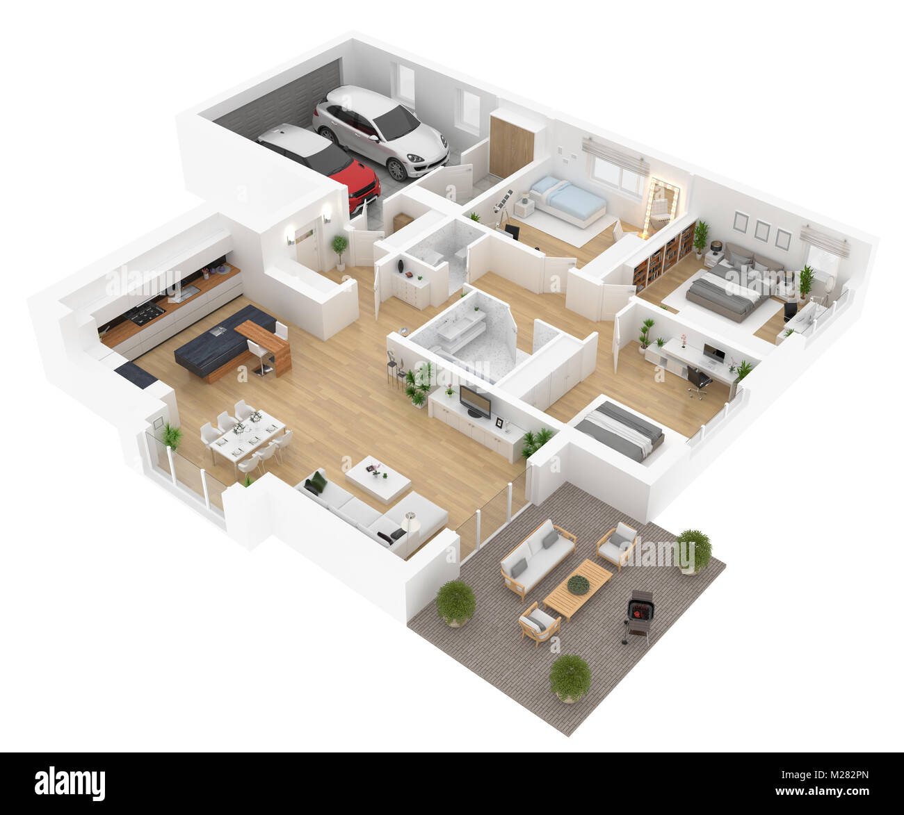 White Flooring Plans View
