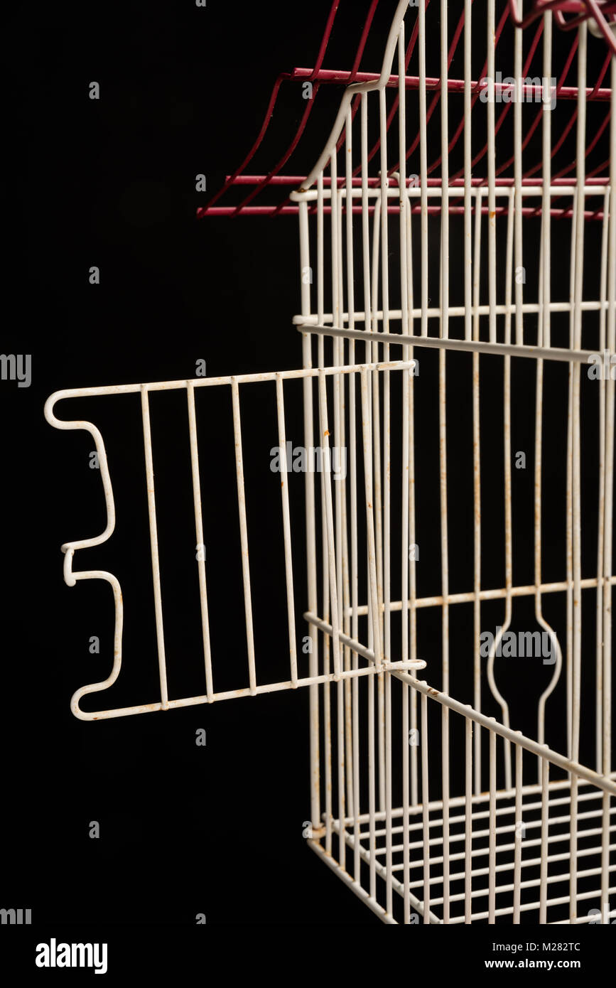 Cage with an open door, a conceptual shot on freedom Stock Photo - Alamy