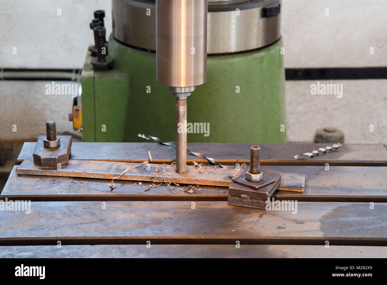 drilling machine in the working process, close-up Stock Photo - Alamy