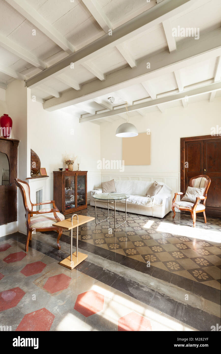 comfortable living room, interior of a nice loft Stock Photo - Alamy