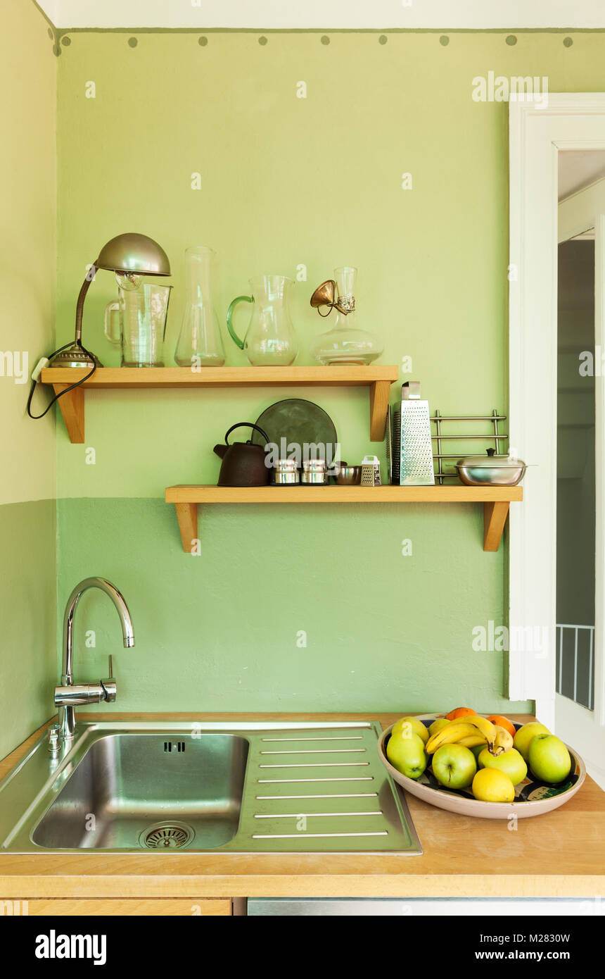 Domestic kitchen, interior of a nice loft Stock Photo - Alamy