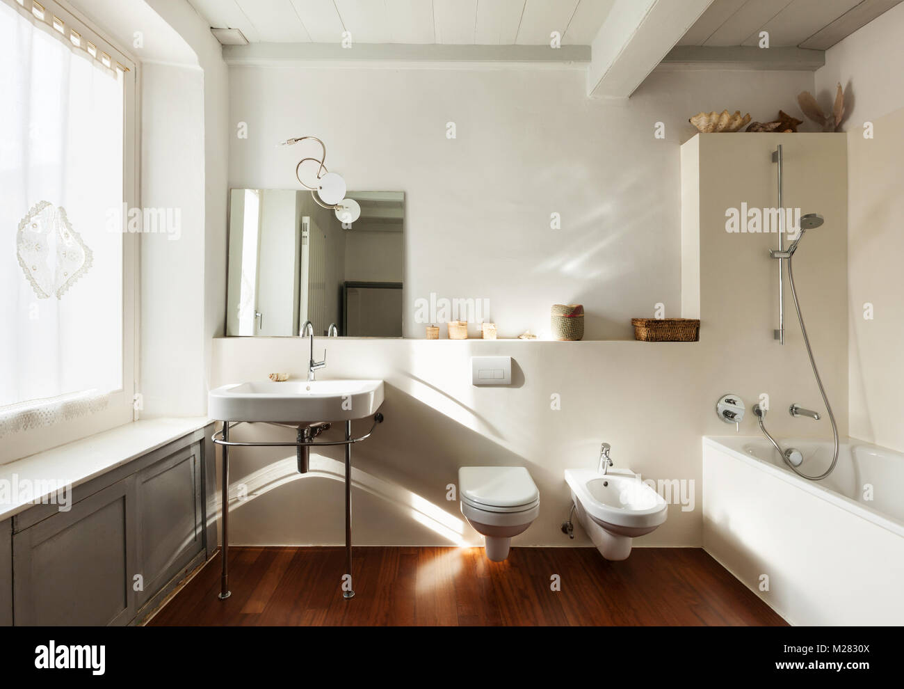 comfortable bathroom, interior of a nice loft Stock Photo - Alamy