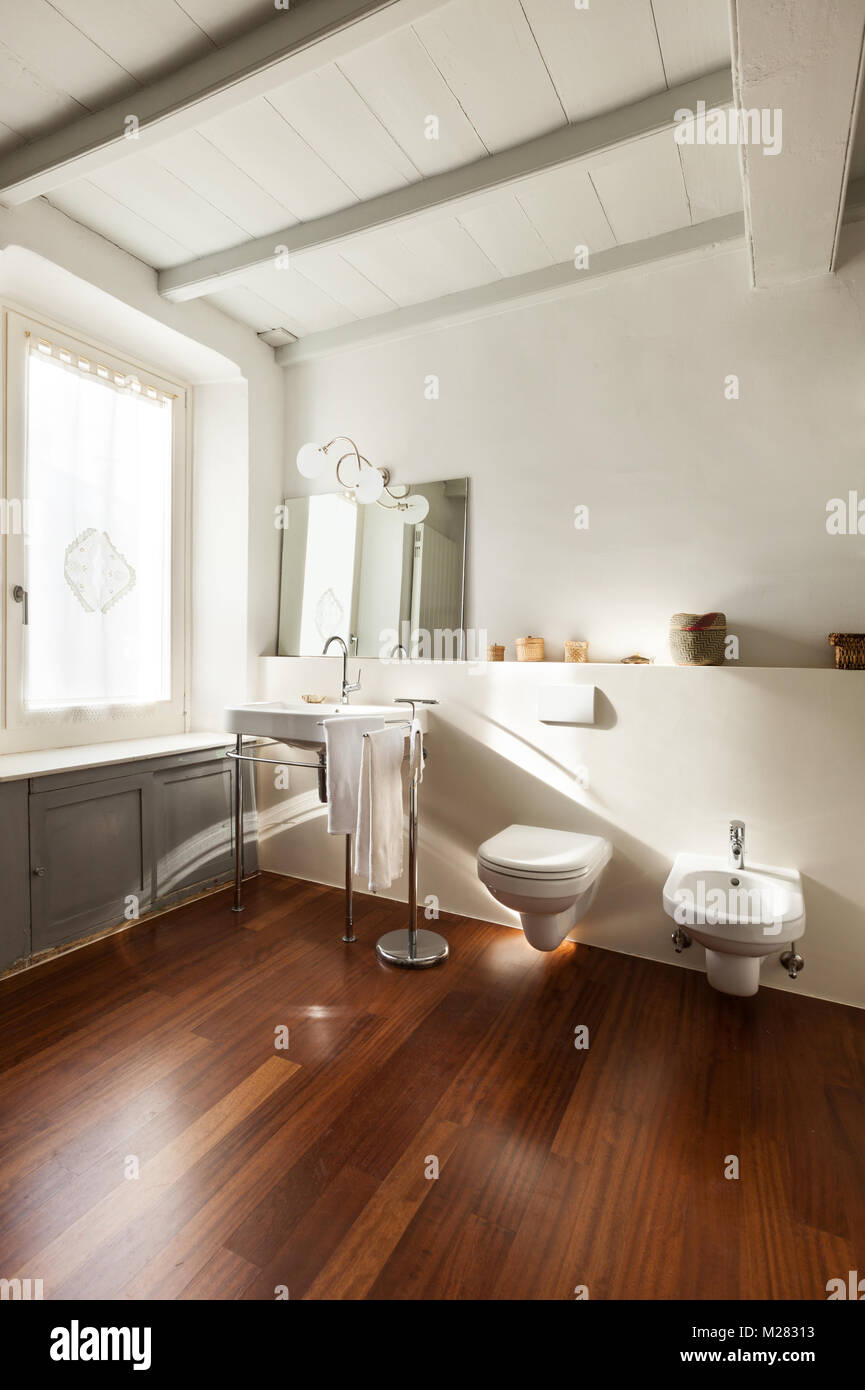 Nice bathroom, interior of a loft Stock Photo - Alamy