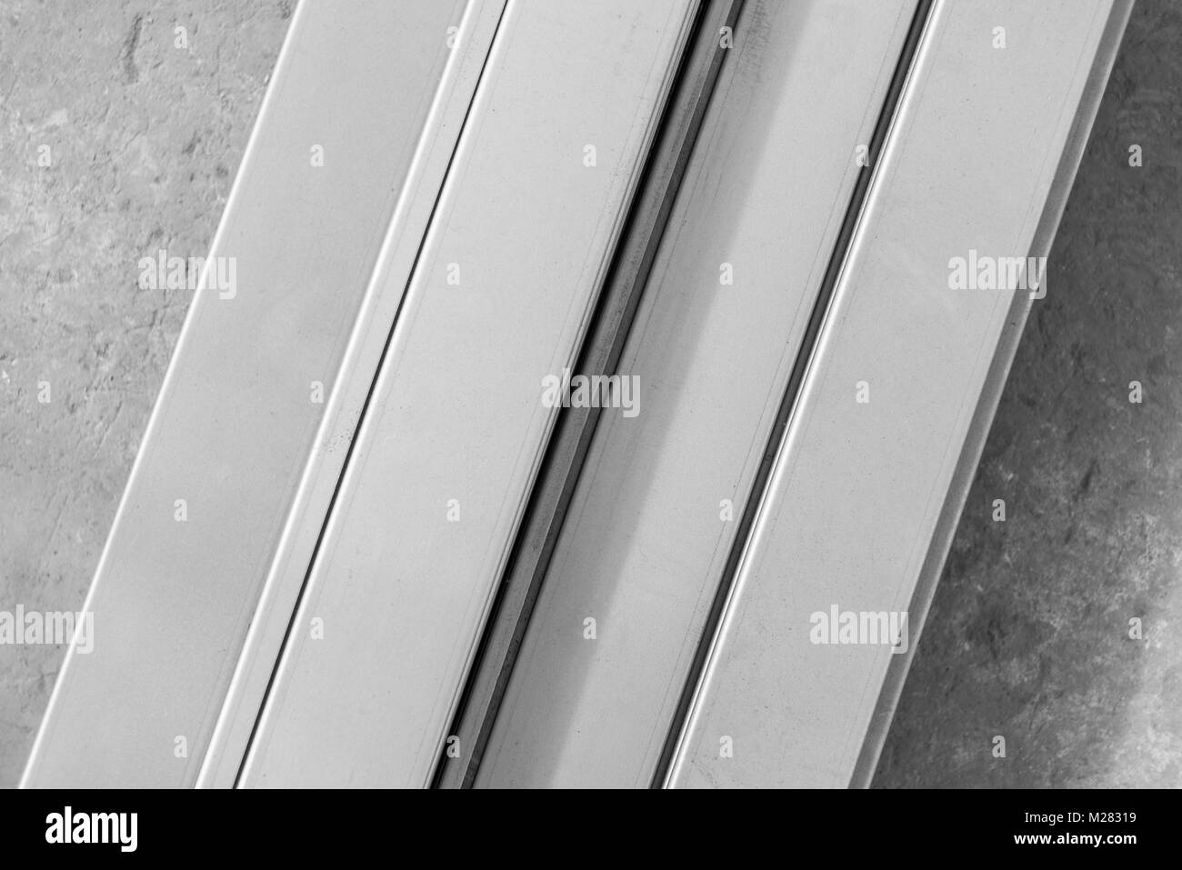 the metal section folded in a row, top view Stock Photo - Alamy