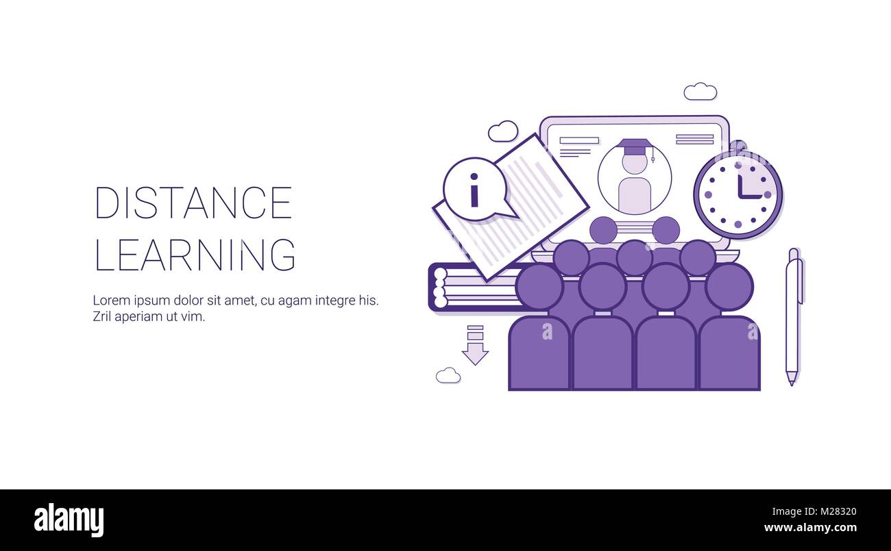 Distance Learing Online Business Concept Elearning Education Template ...