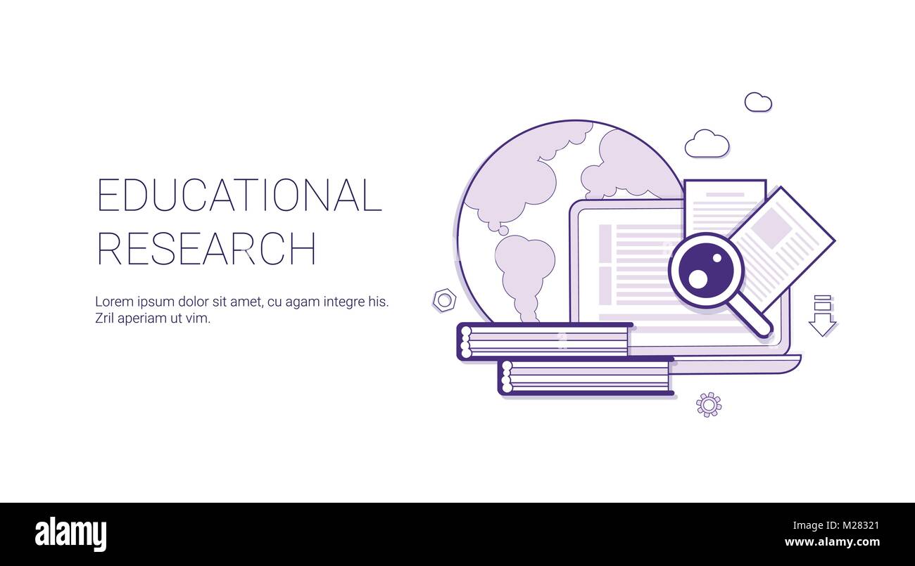 Educational Research Business Concept Template Web Banner With Copy ...