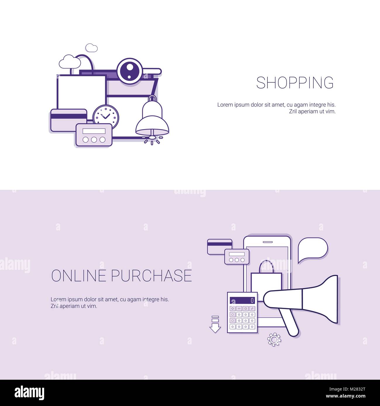 Set of Shopping Online Purchase Banners Business Concept Template ...