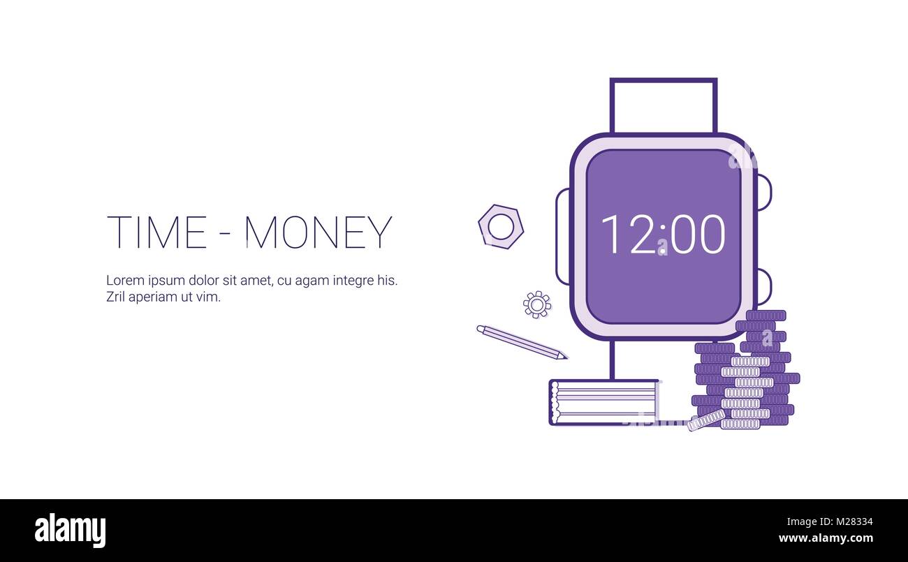 Time Is Money Business Concept Template Web Banner With Copy Space ...