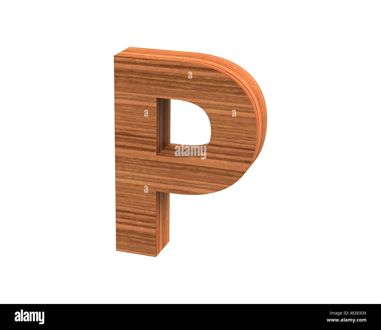 Font polished walnut capital P Stock Photo - Alamy