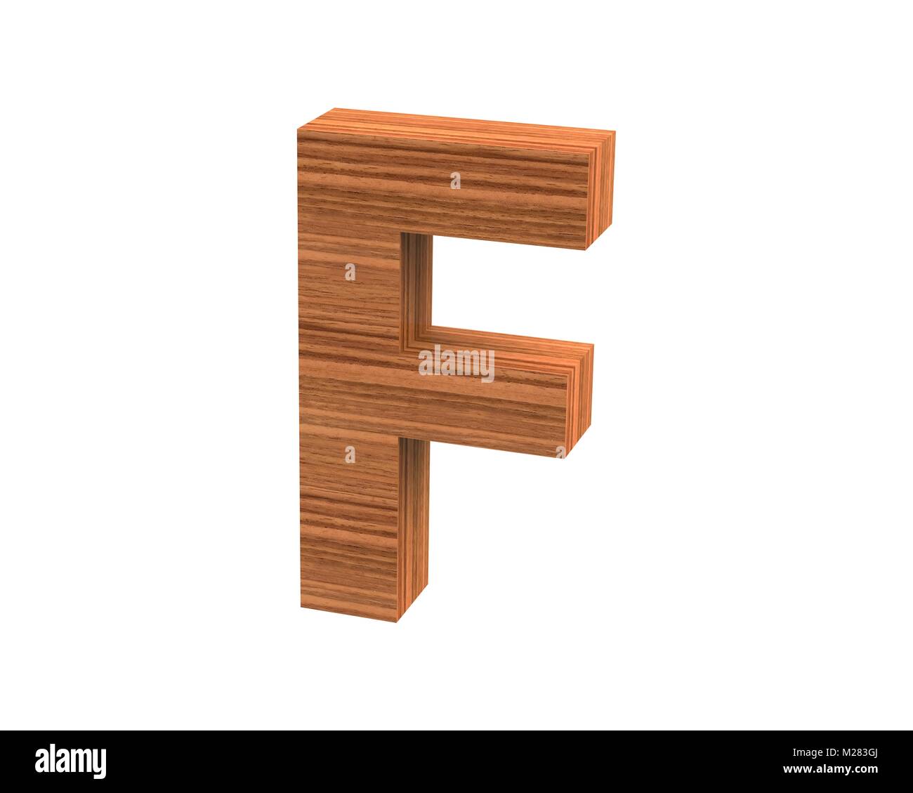 Font polished walnut capital F Stock Photo - Alamy