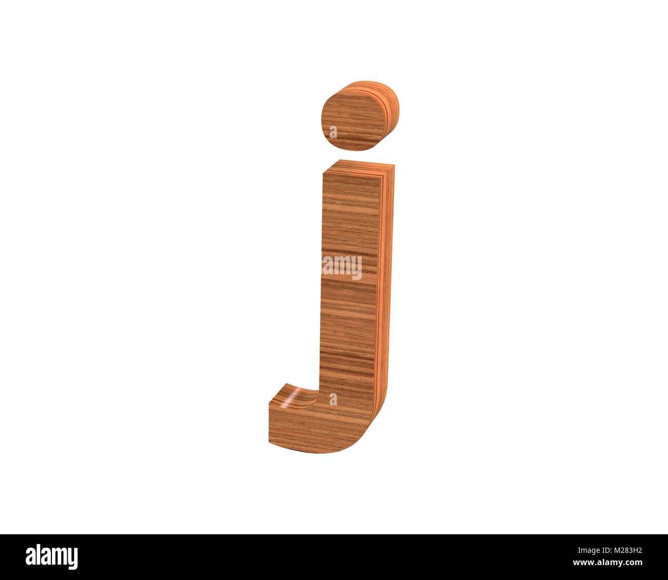 Font polished walnut lowercase j Stock Photo - Alamy