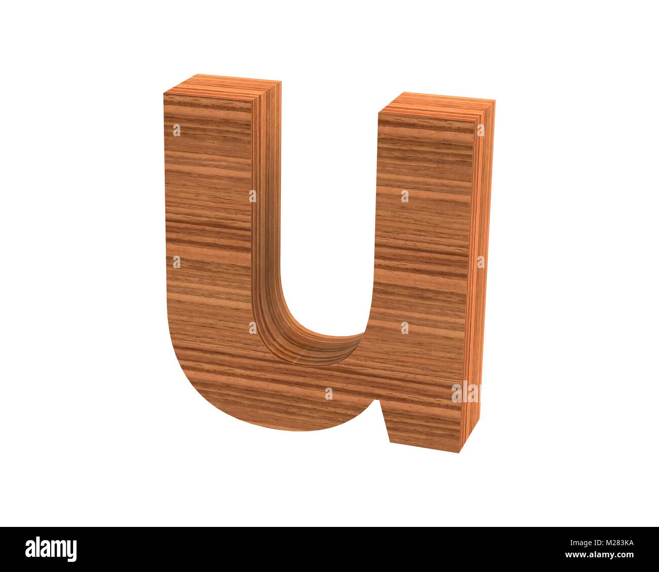 Font polished walnut lowercase u Stock Photo - Alamy