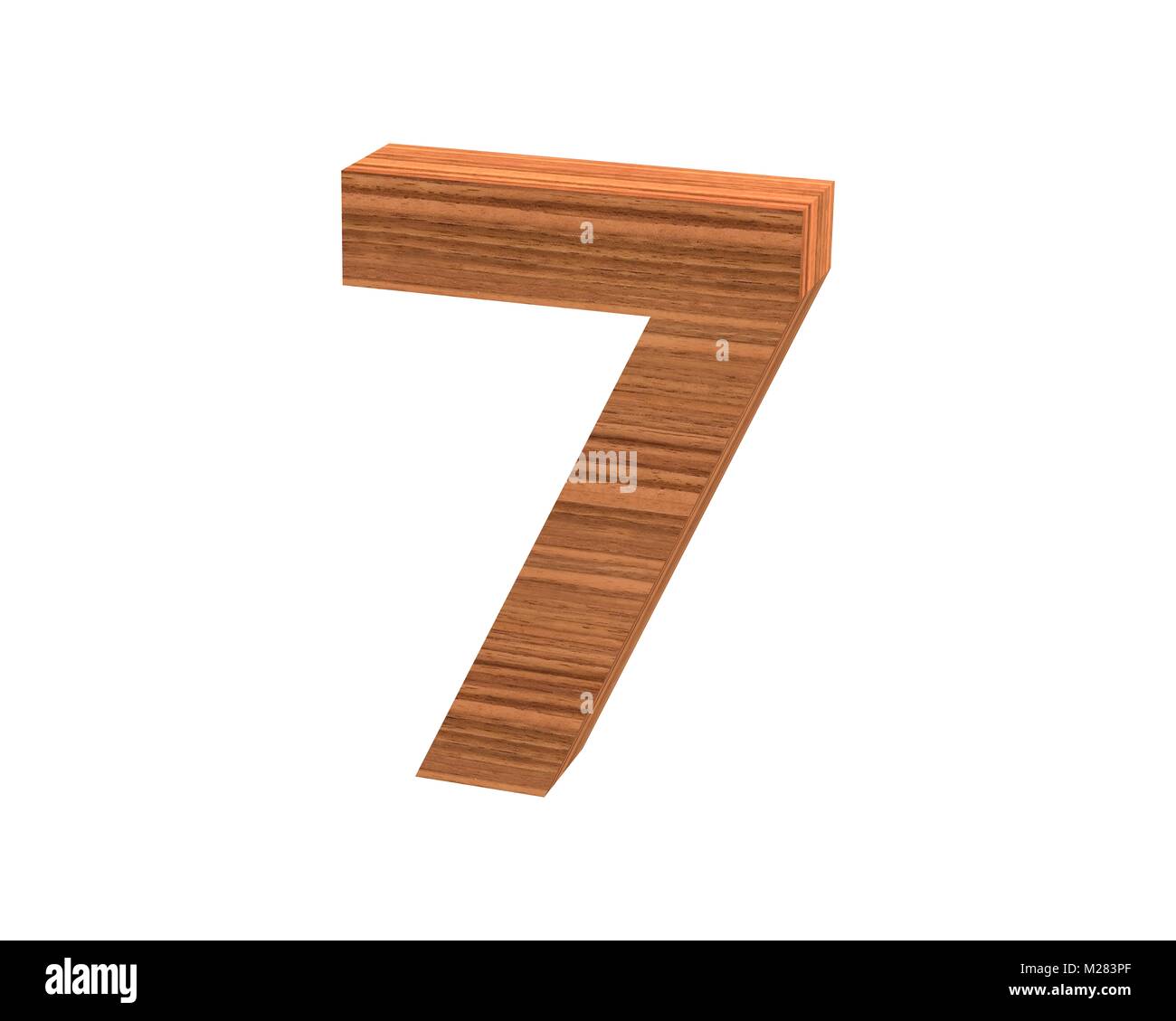 Font polished walnut number 7 Stock Photo - Alamy