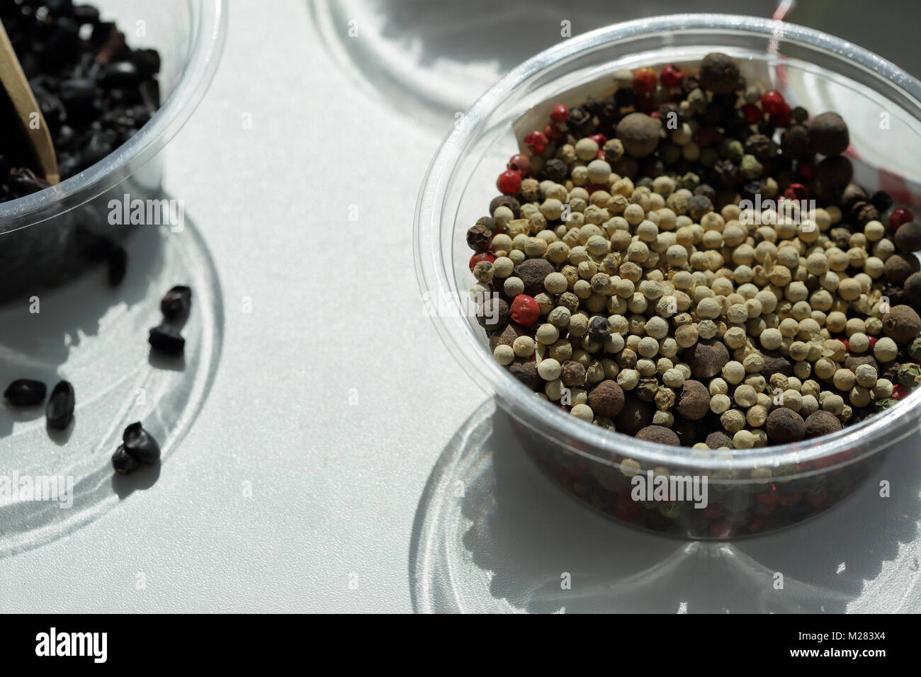 White pepper spice, food closeup Stock Photo - Alamy