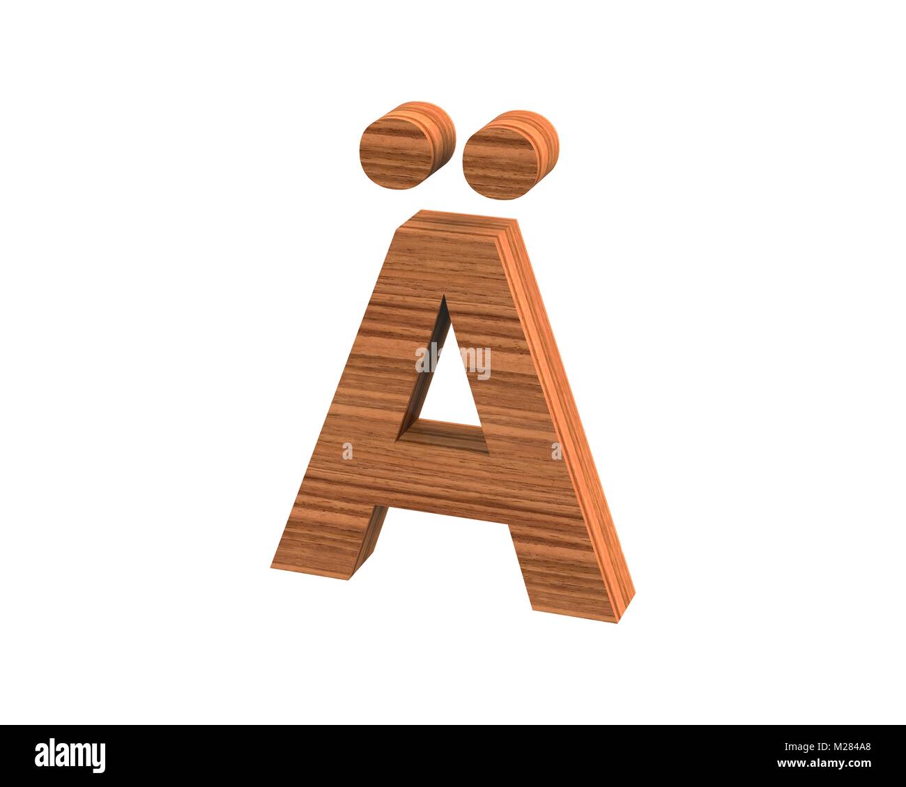 Font polished walnut special character ALT0196 Stock Photo - Alamy