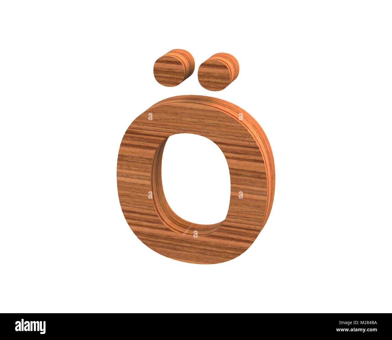 Font polished walnut special character ALT0214 Stock Photo - Alamy