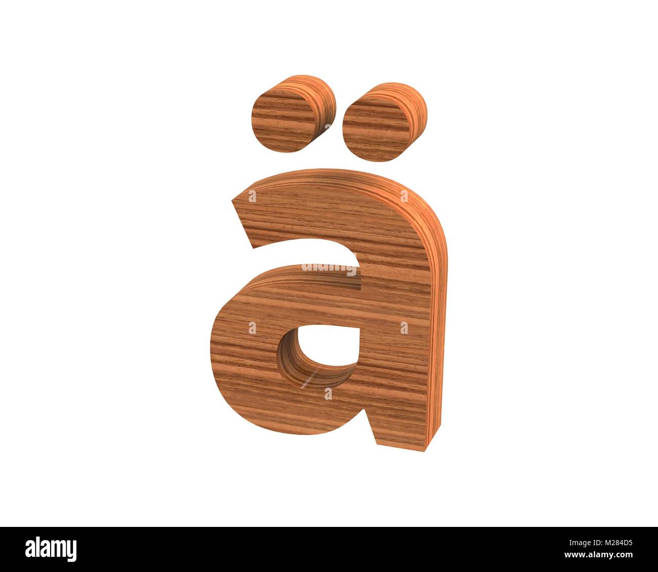Font polished walnut special character ALT0228 Stock Photo - Alamy