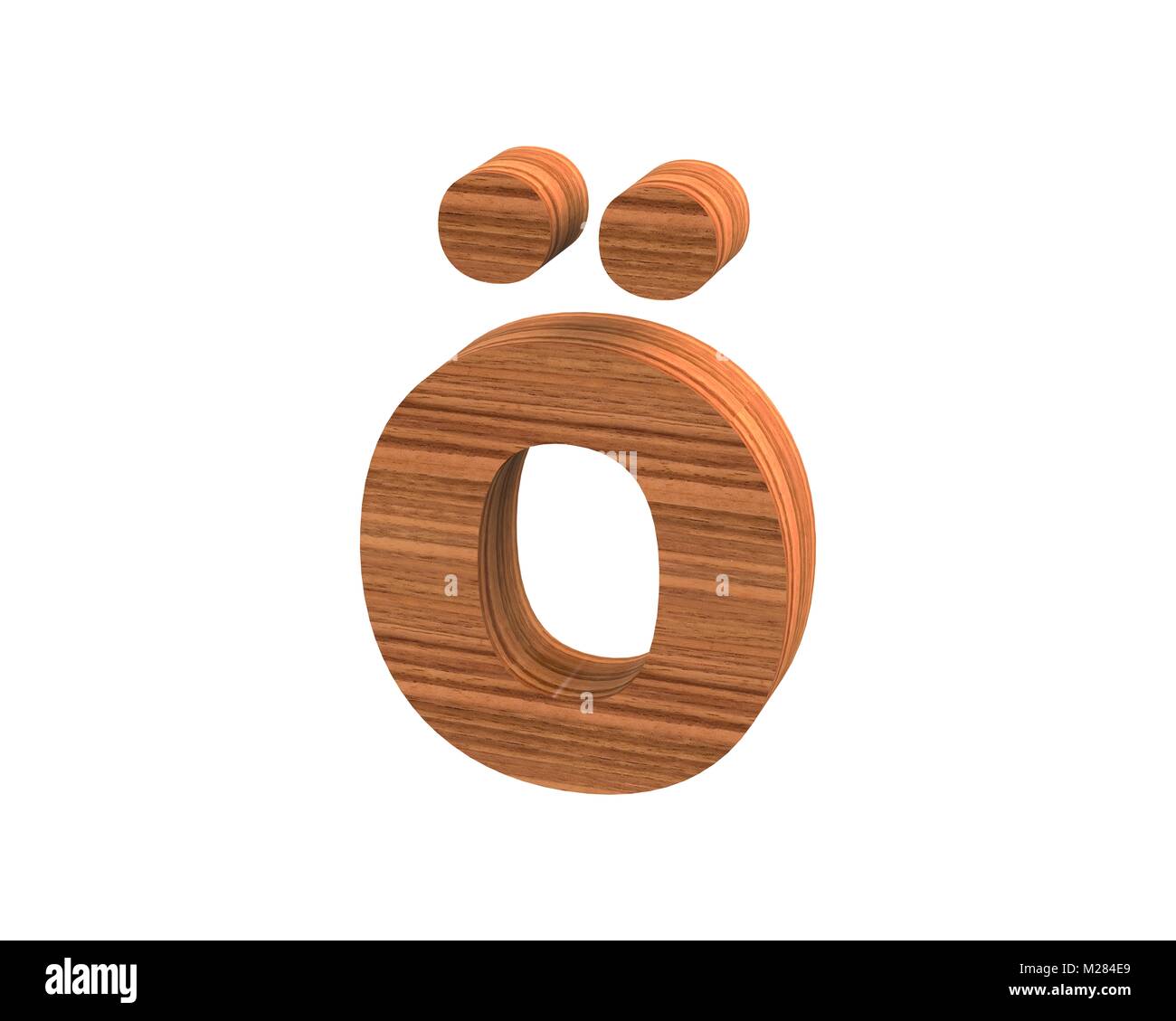 Font polished walnut special character ALT0246 Stock Photo - Alamy