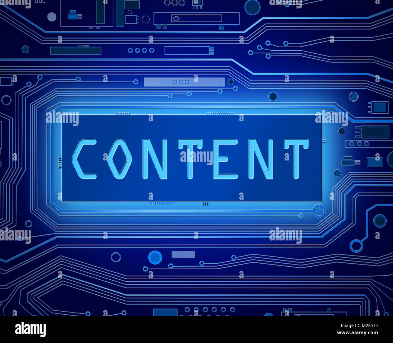 3d illustration depicting printed circuit board components with a ...