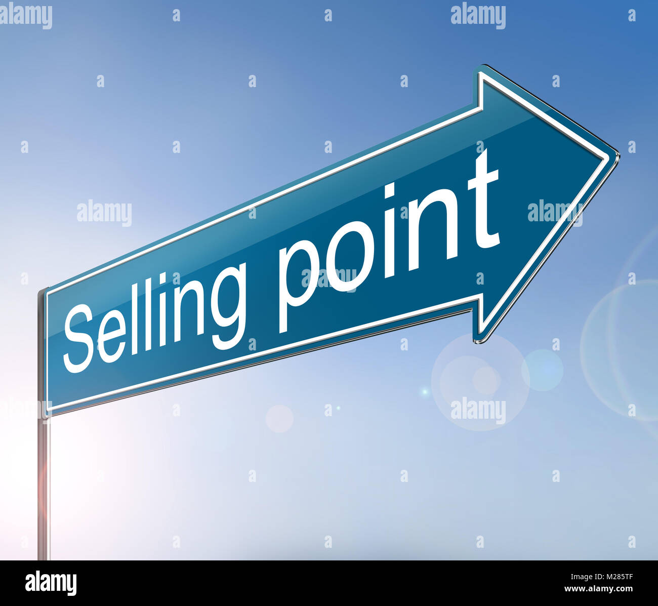 3d Illustration depicting a sign with a selling point concept Stock ...