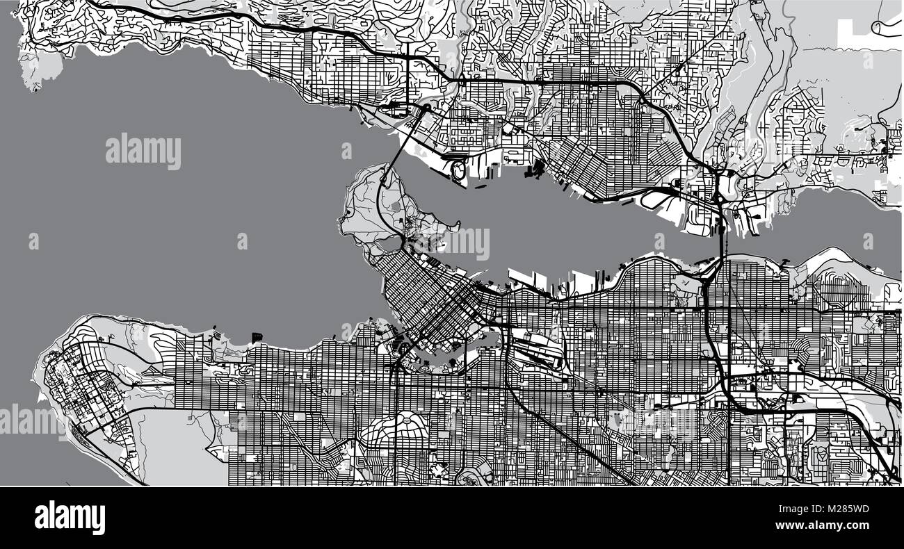 Urban vector city map of Vancouver, Canada Stock Vector Image & Art - Alamy