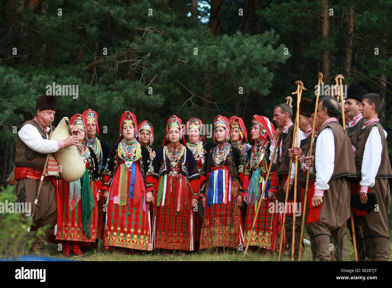 People in traditional folk costume of The National Folklore Fair in ...