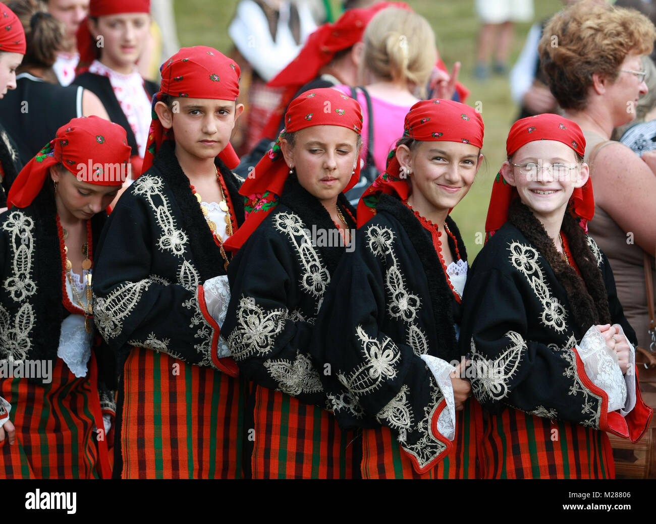 People in traditional folk costume of The National Folklore Fair in ...