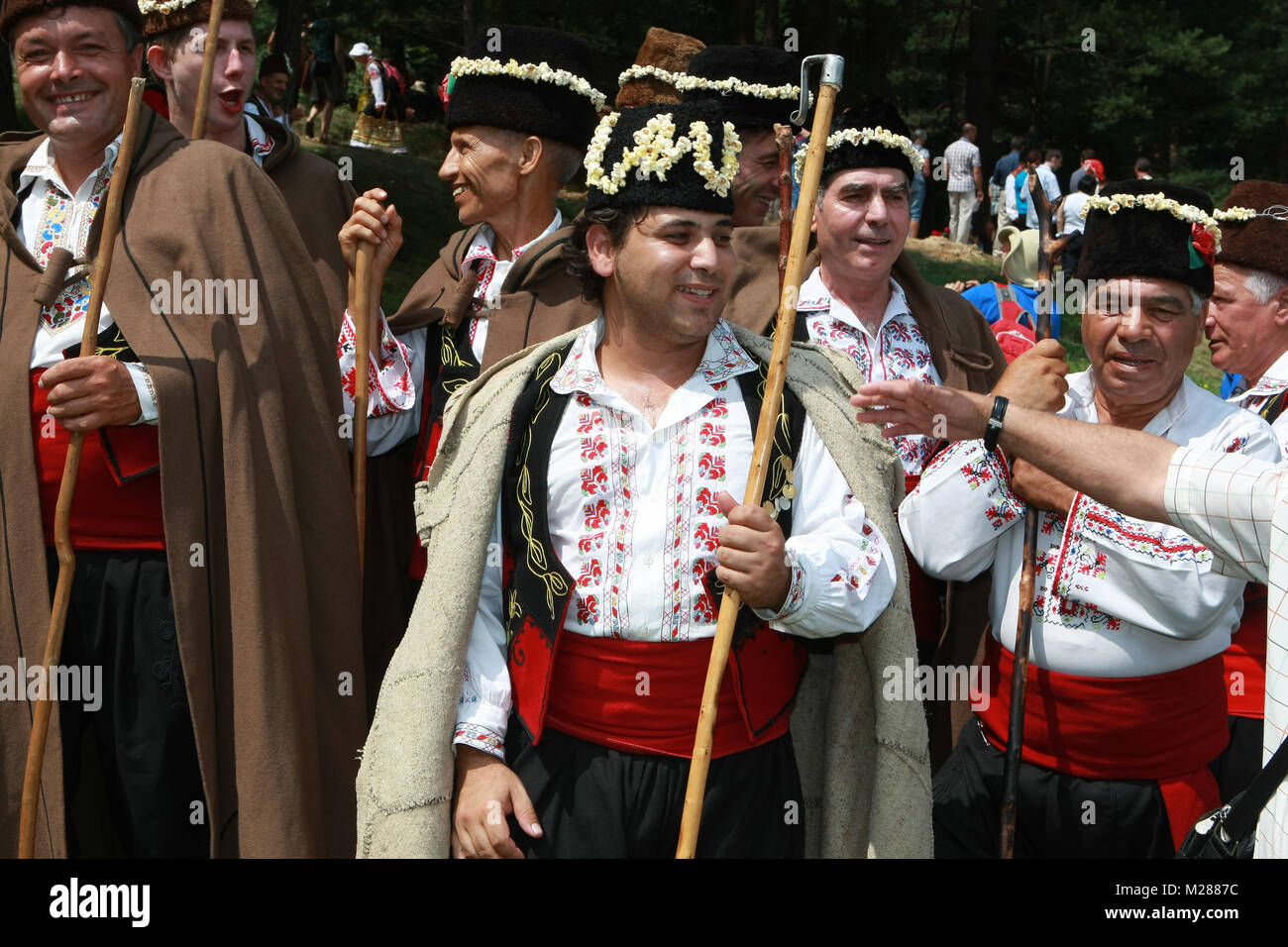 People in traditional folk costume of The National Folklore Fair in ...