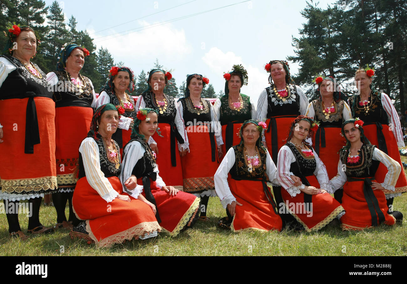 People in traditional folk costume of The National Folklore Fair in ...