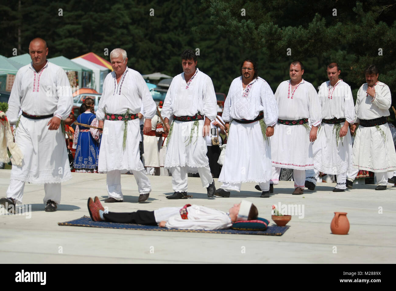 People in traditional folk costume of The National Folklore Fair in ...