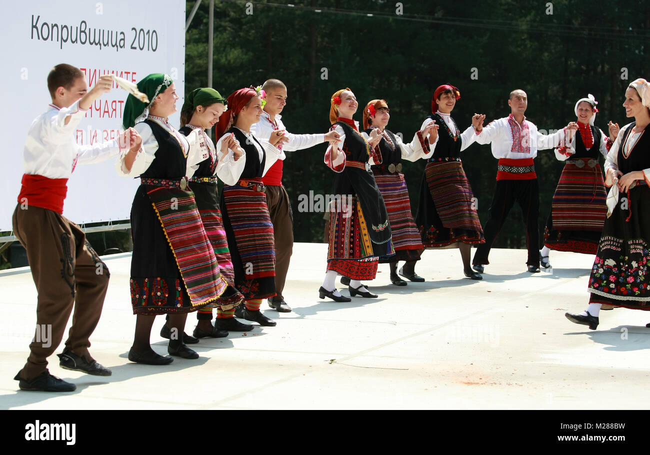 People in traditional folk costume of The National Folklore Fair in ...
