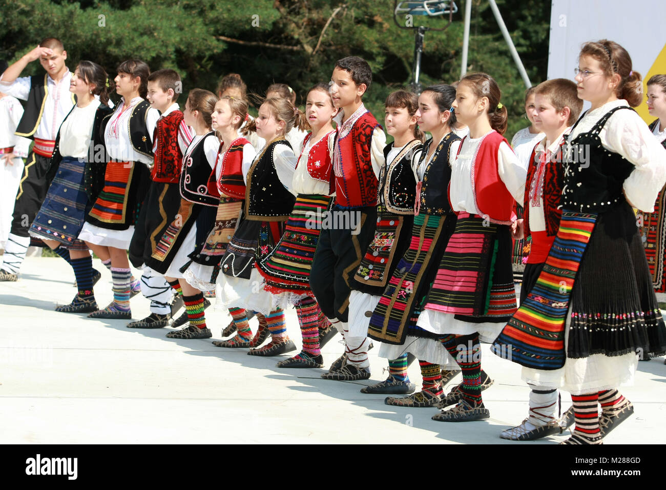 People in traditional folk costume of The National Folklore Fair in ...