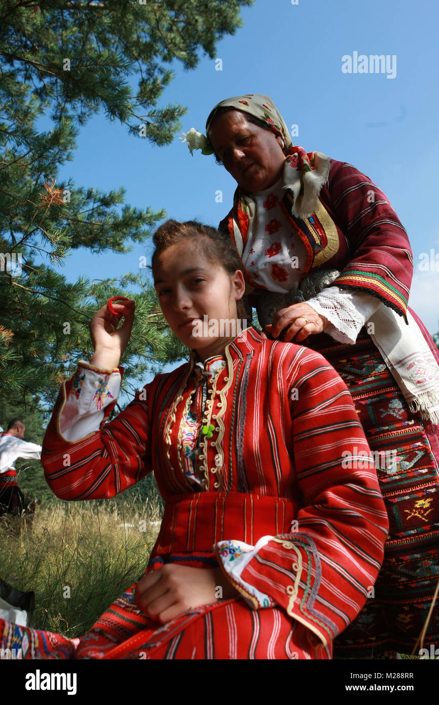 People in traditional folk costume of The National Folklore Fair in ...