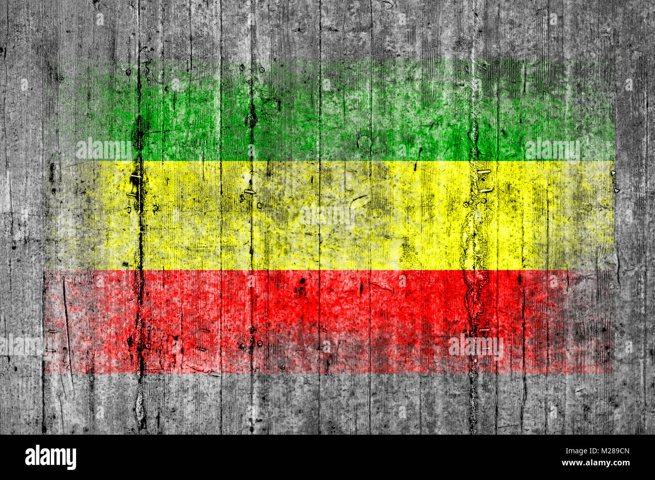 Rasta flag painted on background texture gray concrete Stock Photo - Alamy