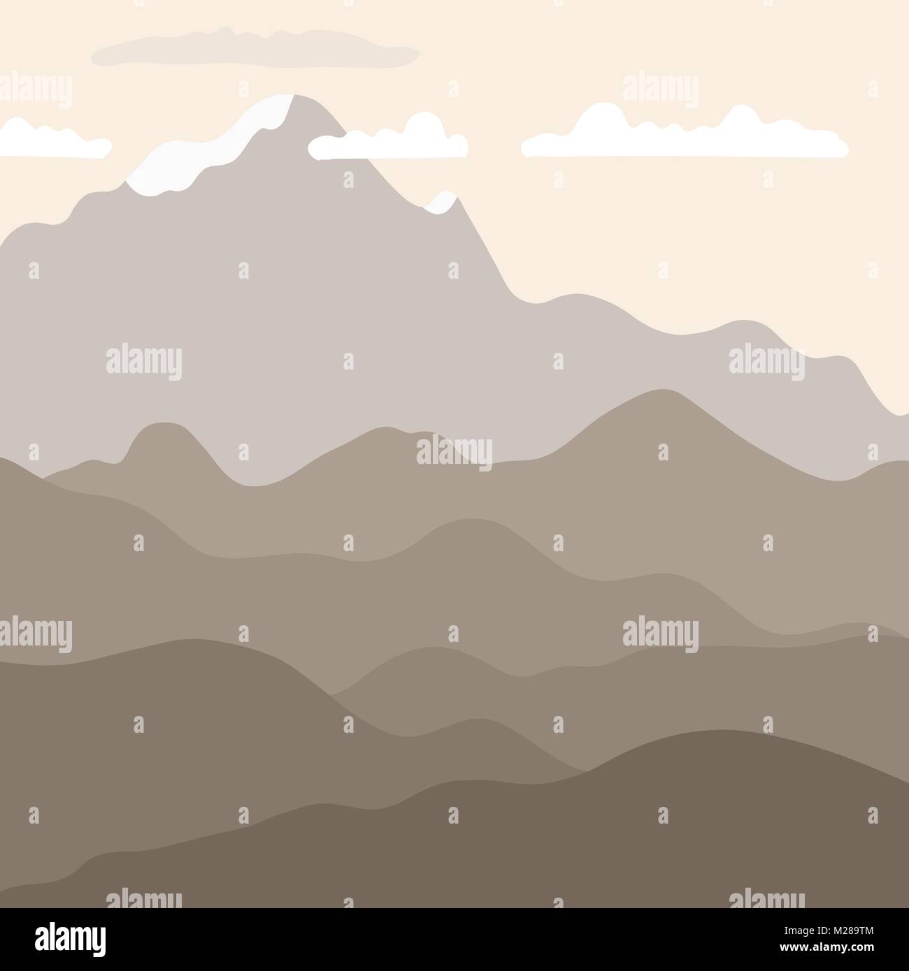 Vector landscape - mountain background. Hills and mountains layers ...