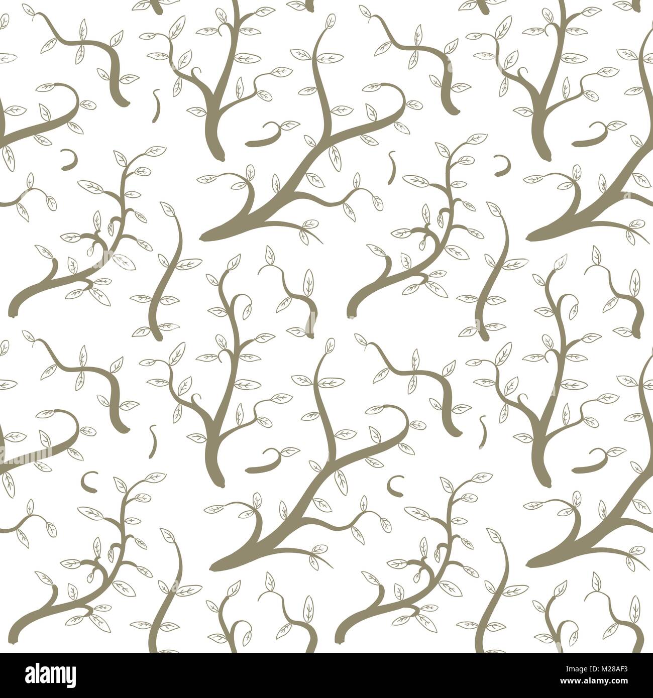 Floral vector - seamless background. Plant pattern texture Stock Vector ...