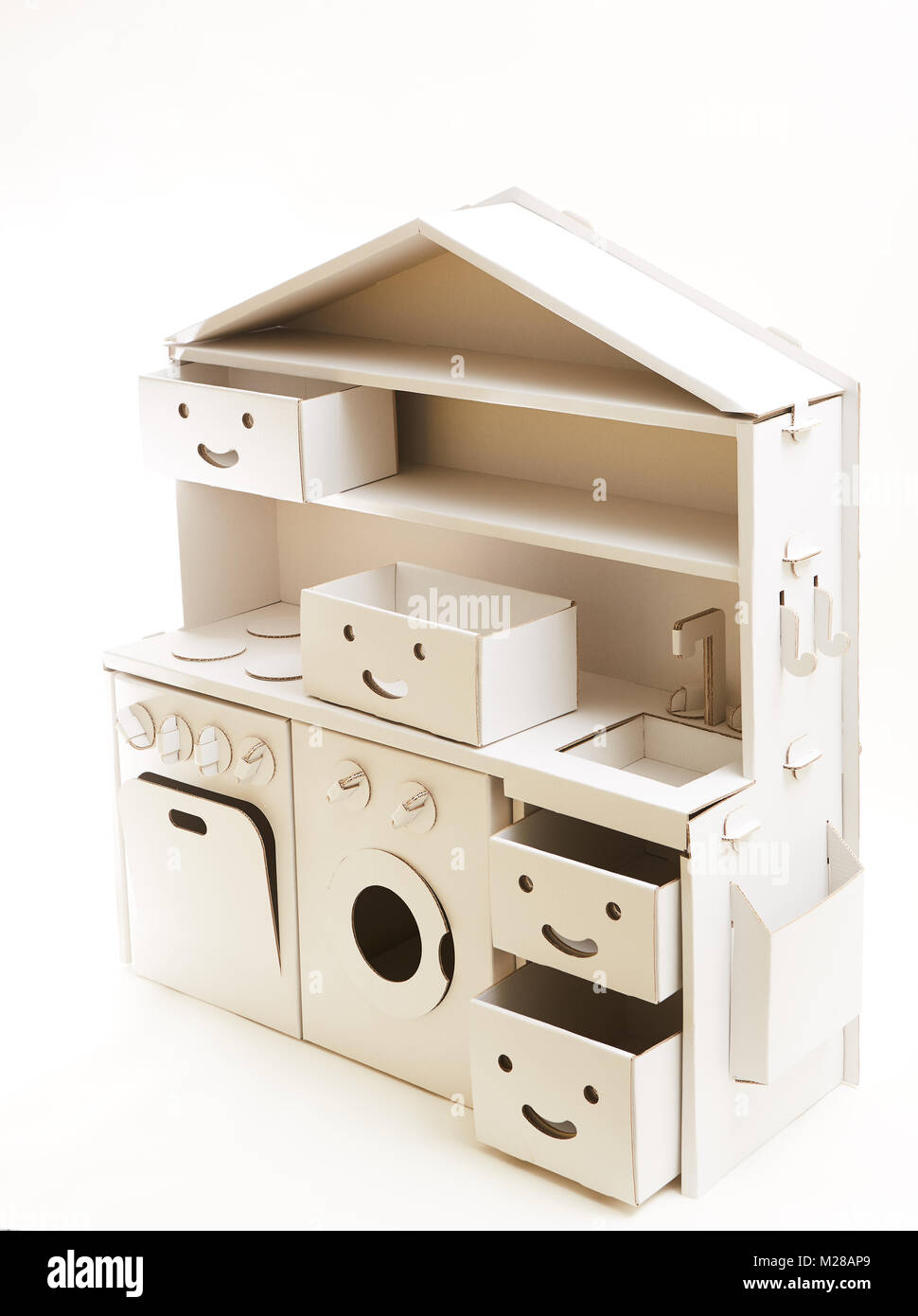 Child cardboard toy kitchen Stock Photo - Alamy