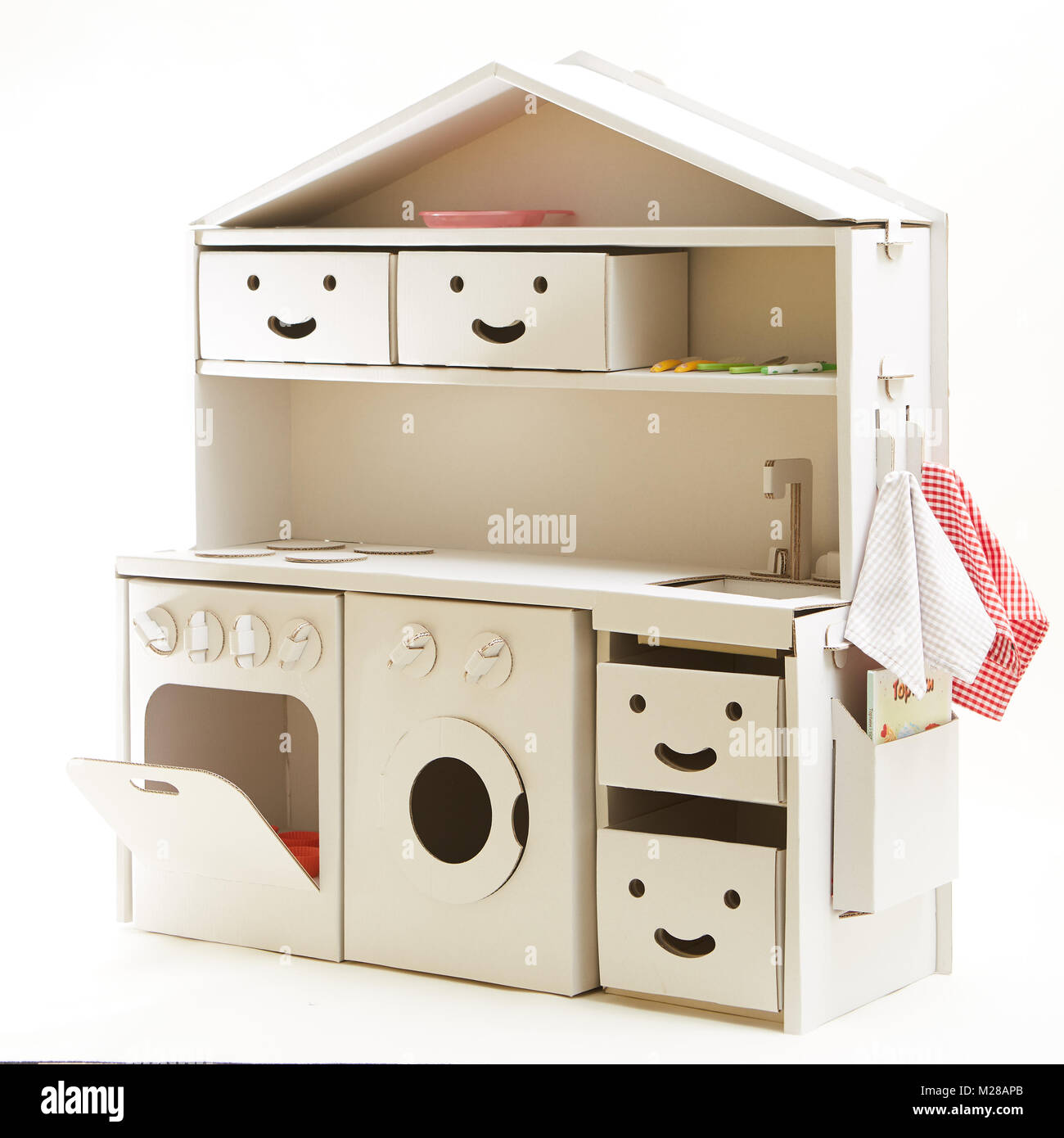 Child cardboard toy kitchen Stock Photo - Alamy