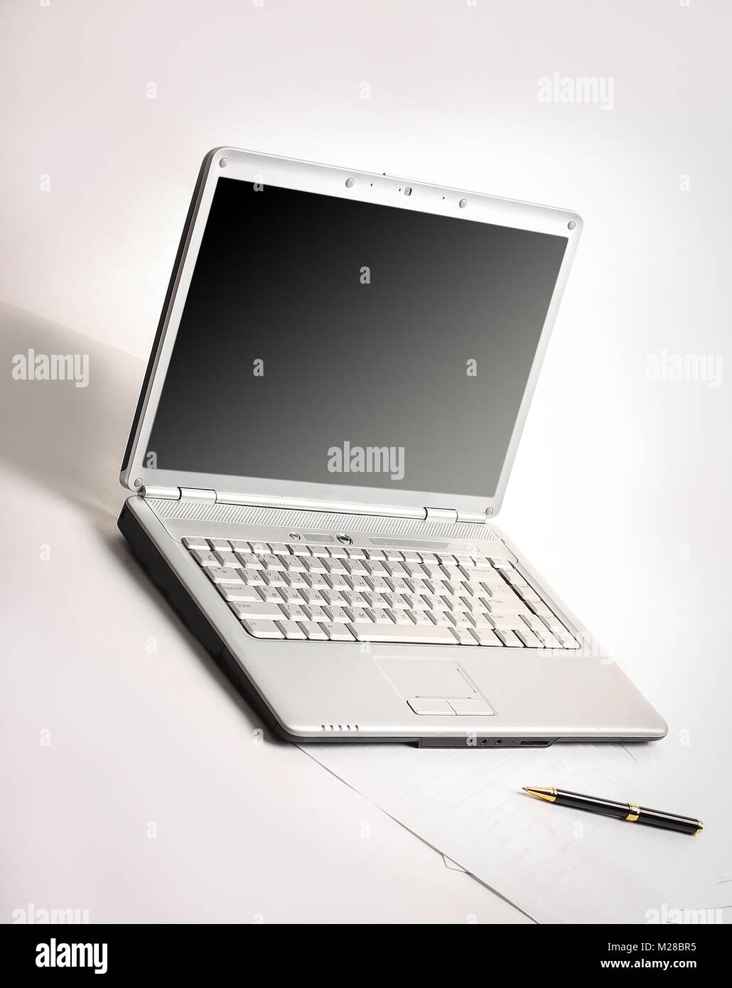 closeup.open the laptop in the workplace Stock Photo - Alamy