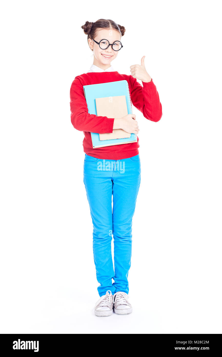 Girl hand up smiling Cut Out Stock Images & Pictures - Alamy