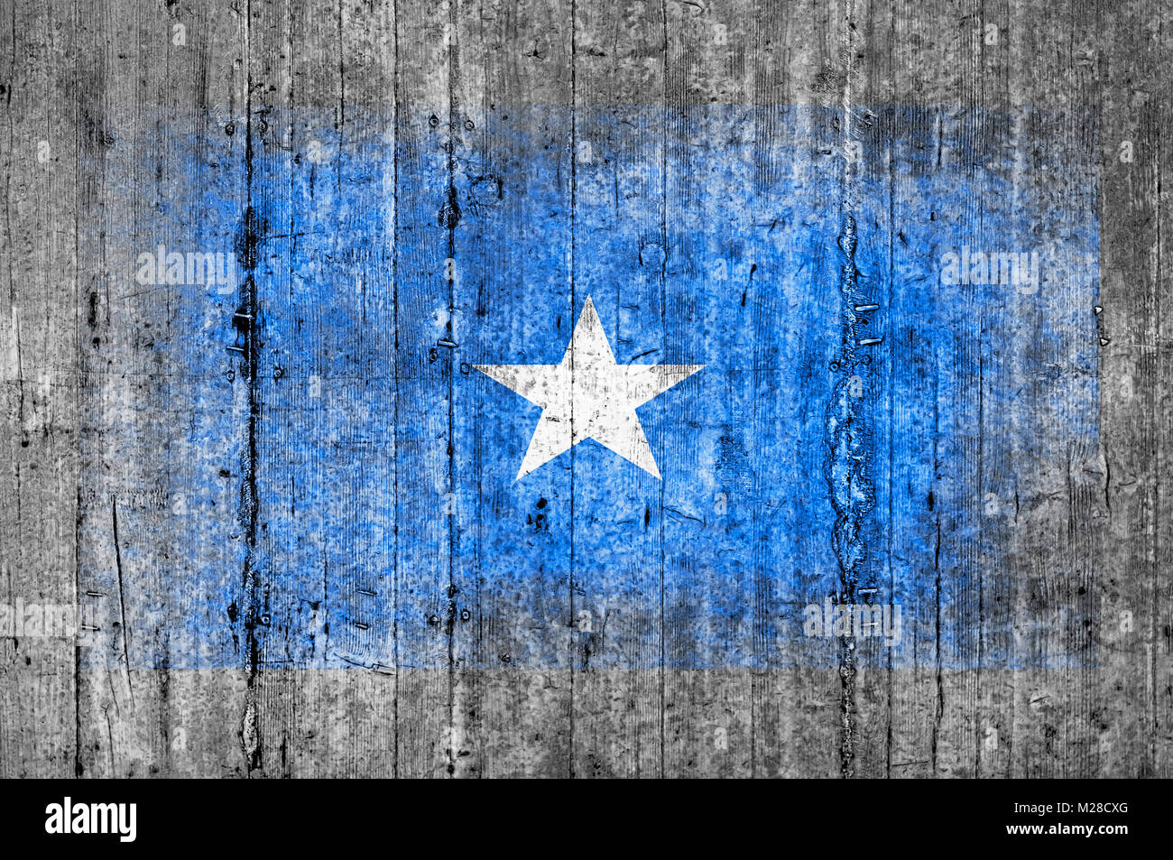 Somalia flag painted on background texture gray concrete Stock Photo ...