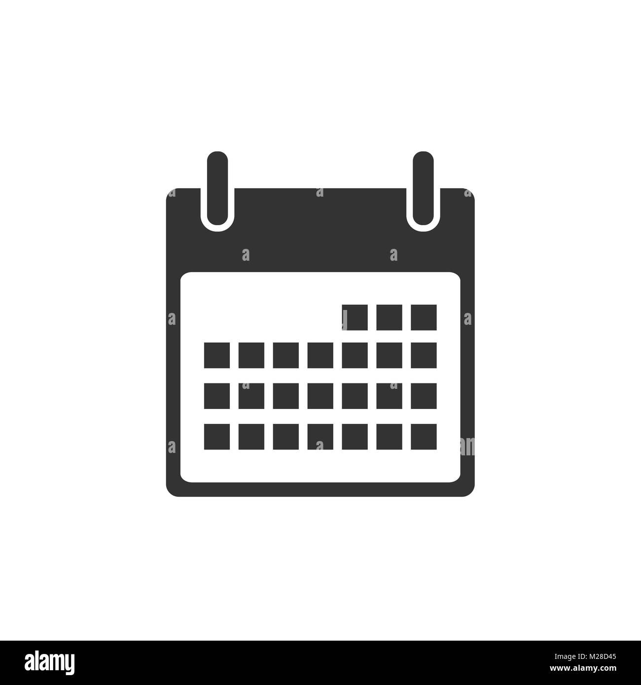 calender icon on white background , Vector Stock Photo - Alamy